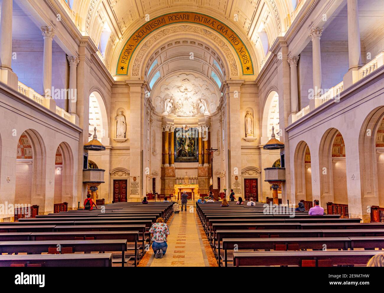 FATIMA, PORTUGAL, MAY 27, 2019: Interior of the famous sanctuary of ...