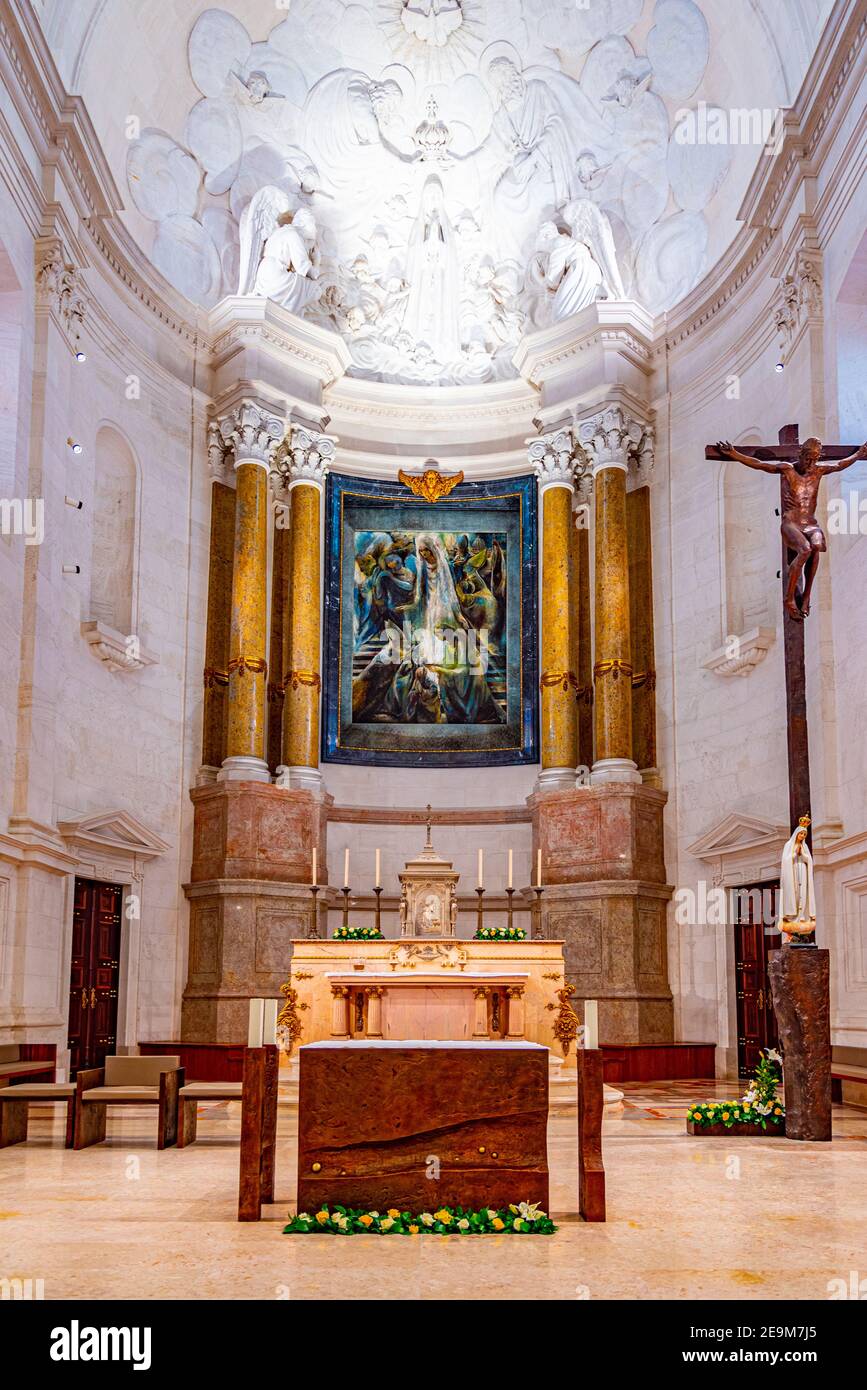 FATIMA, PORTUGAL, MAY 27, 2019: Interior of the famous sanctuary of ...