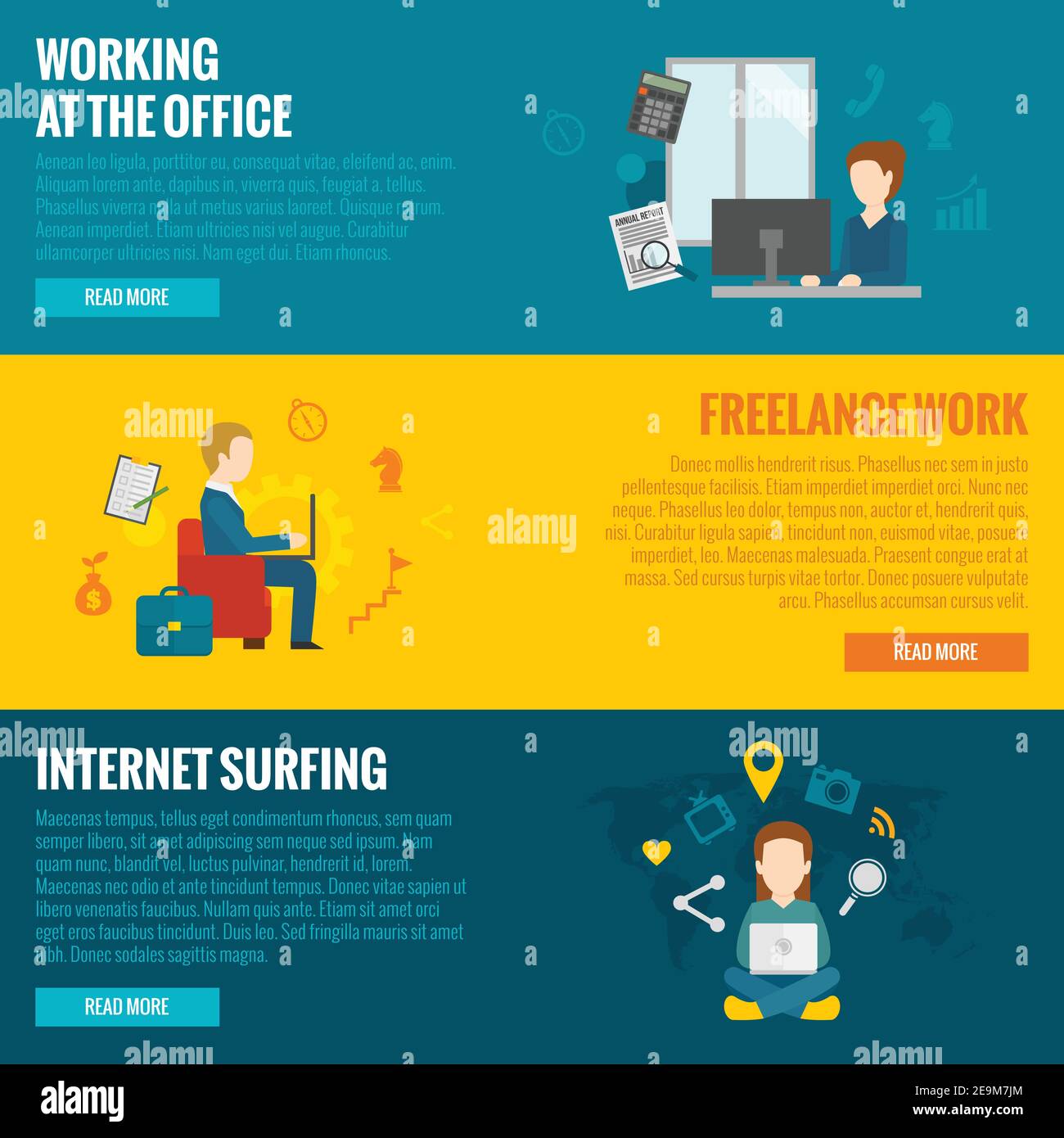 Business people using computers at desk Stock Vector Images - Alamy