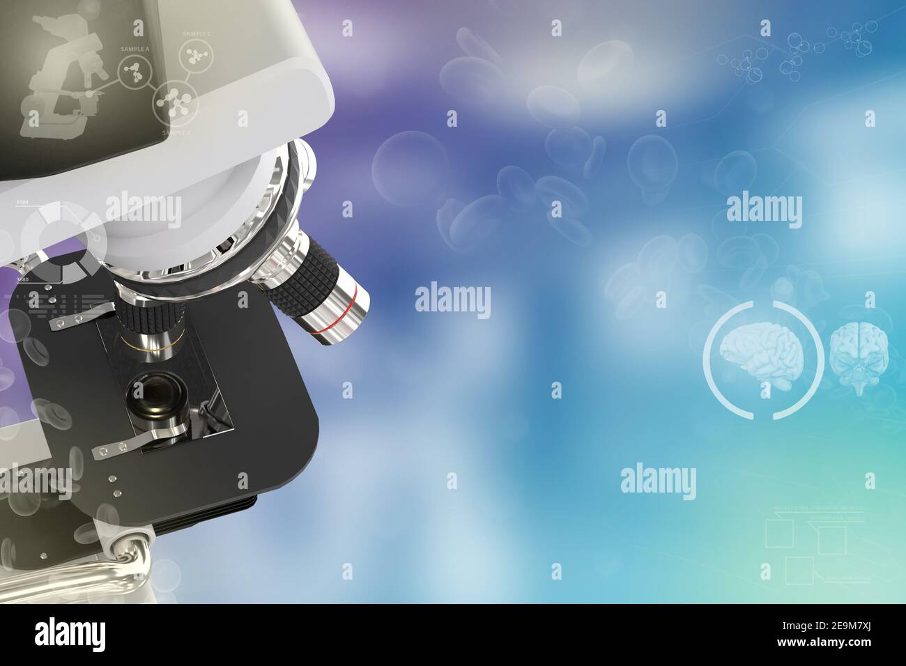 Medical work concept, medical 3D illustration of lab hi-tech scientific ...