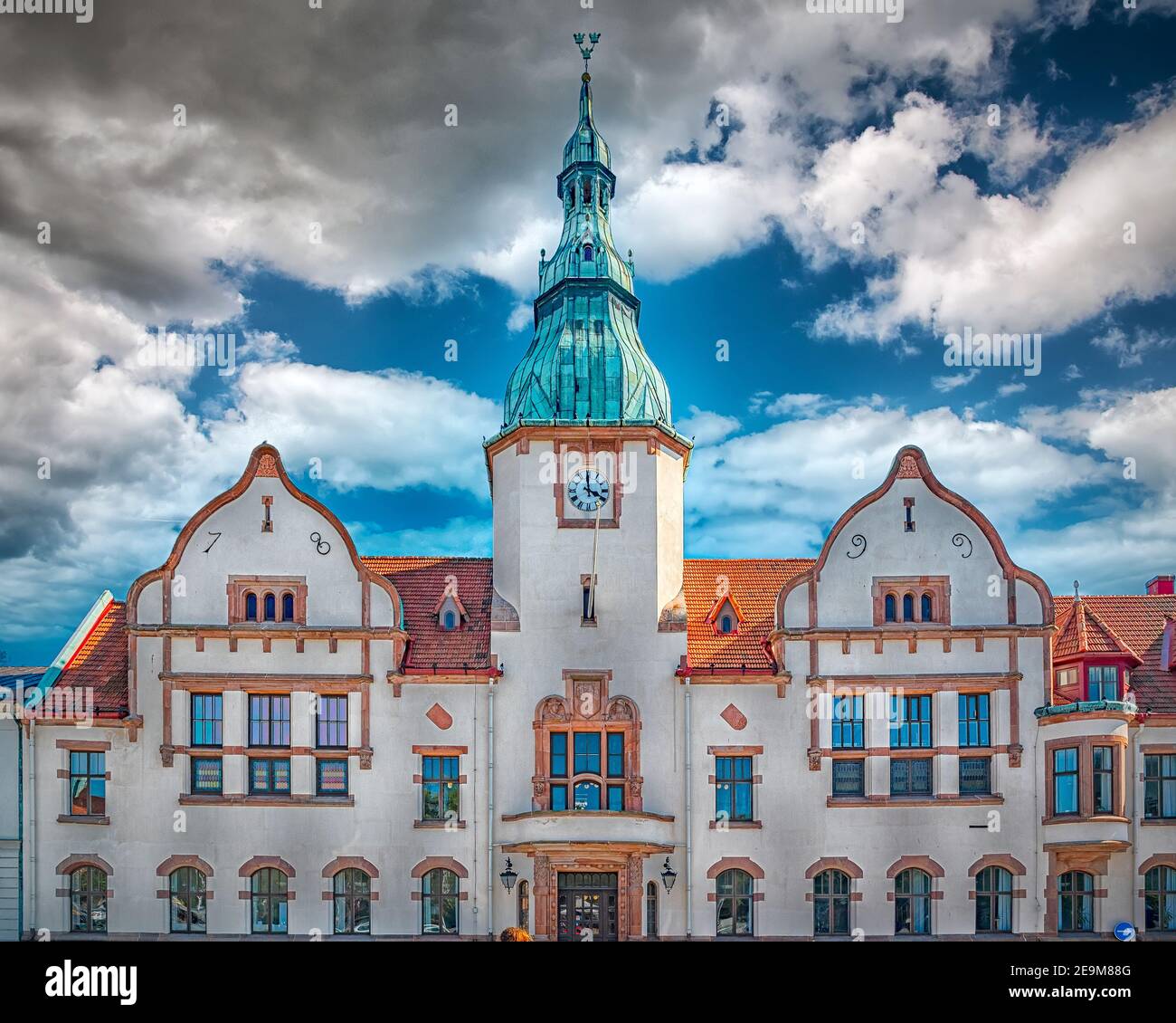 KARLSHAMN, SWEDEN - AUGUST 01, 2020: The town hall which was built from ...