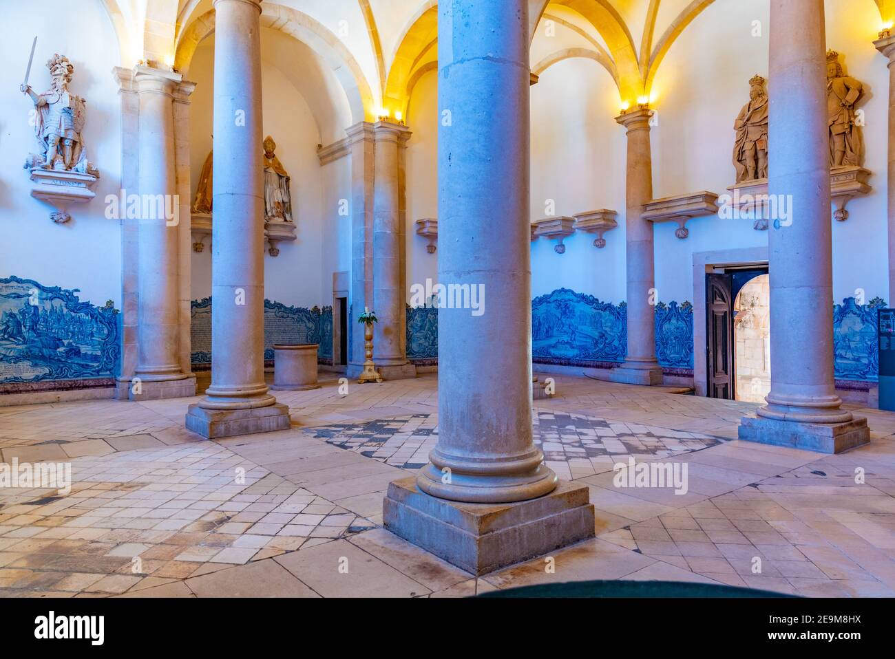 ALCOBACA, PORTUGAL, MAY 28, 2019: Azulejo tiles inside of the Alcobaca ...