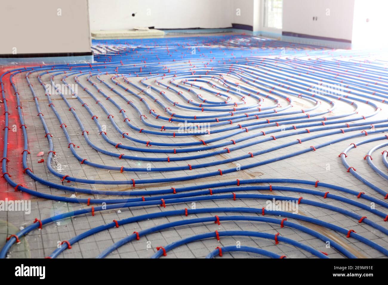 Underfloor heating system on a building site Stock Photo - Alamy