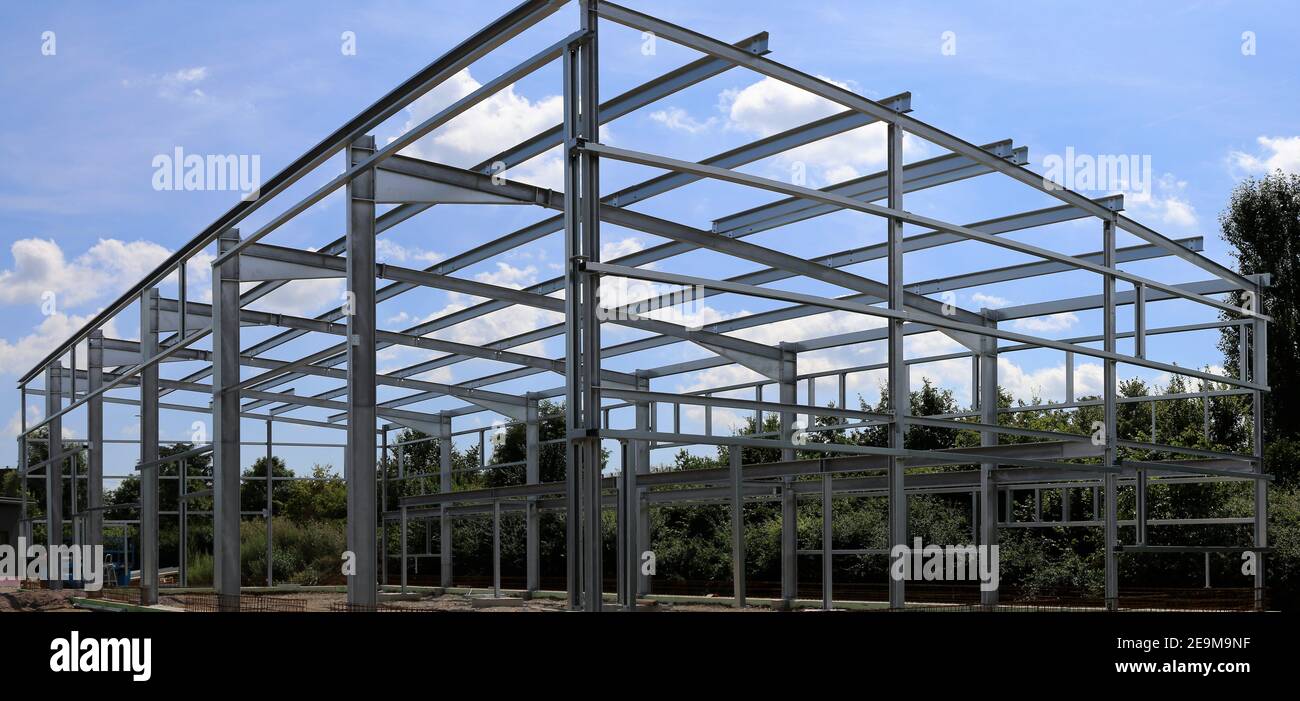 Commercial building, trade hall under construction Stock Photo - Alamy