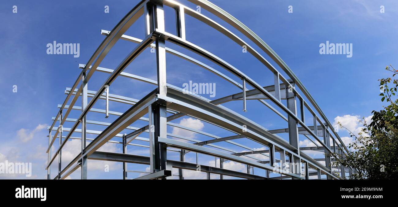 Commercial building, trade hall under construction Stock Photo - Alamy