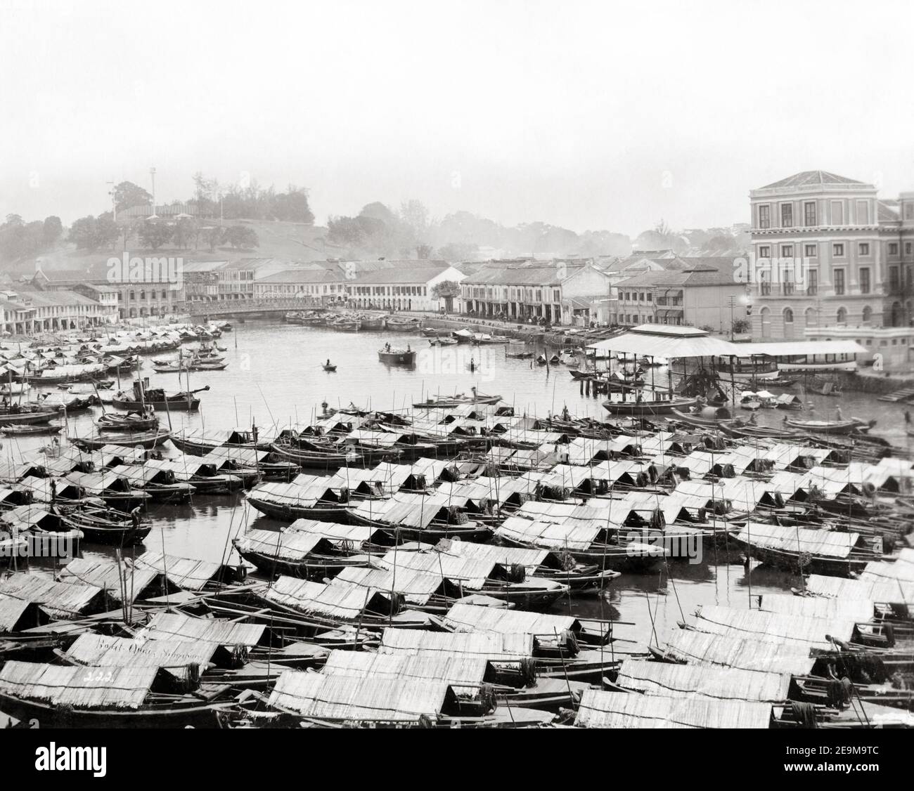 Late 19th century photograph - Boats in the harbour, Singapore, c.1880 ...