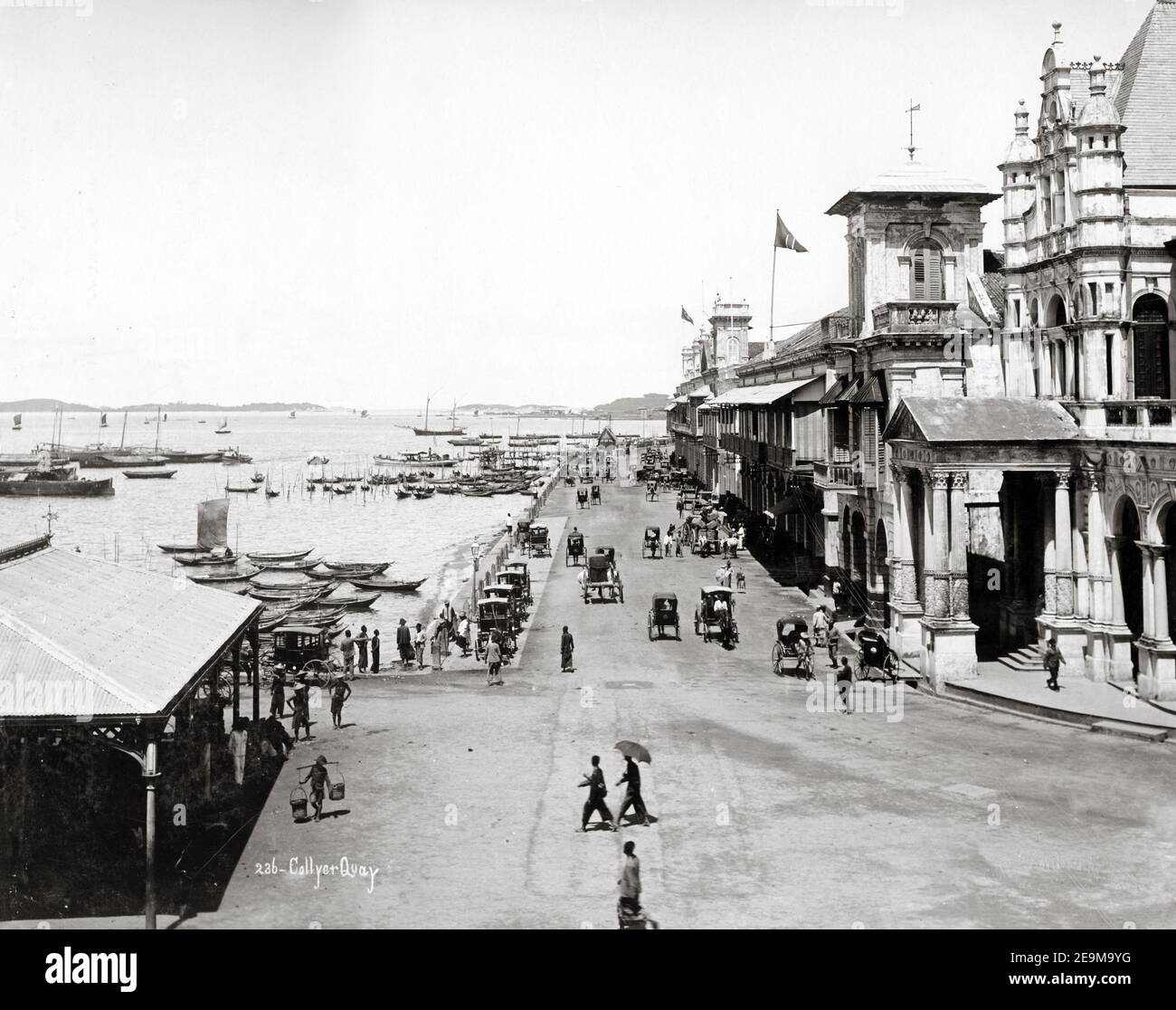 Late 19th century photograph - Collyer Quay, Singapore, c.1890 Stock ...