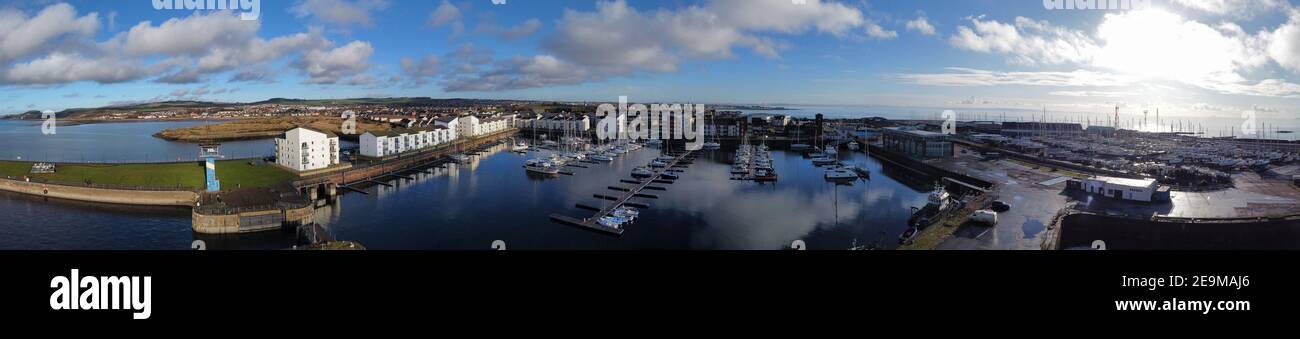 Ardrossan harbour panorama Stock Photo - Alamy