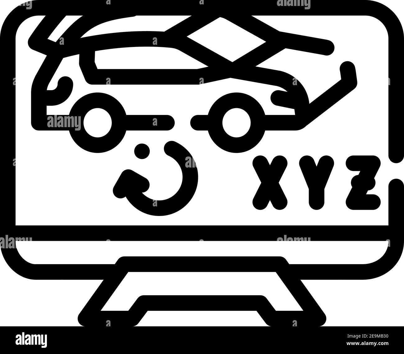 3d object library line icon vector illustration Stock Vector Image ...