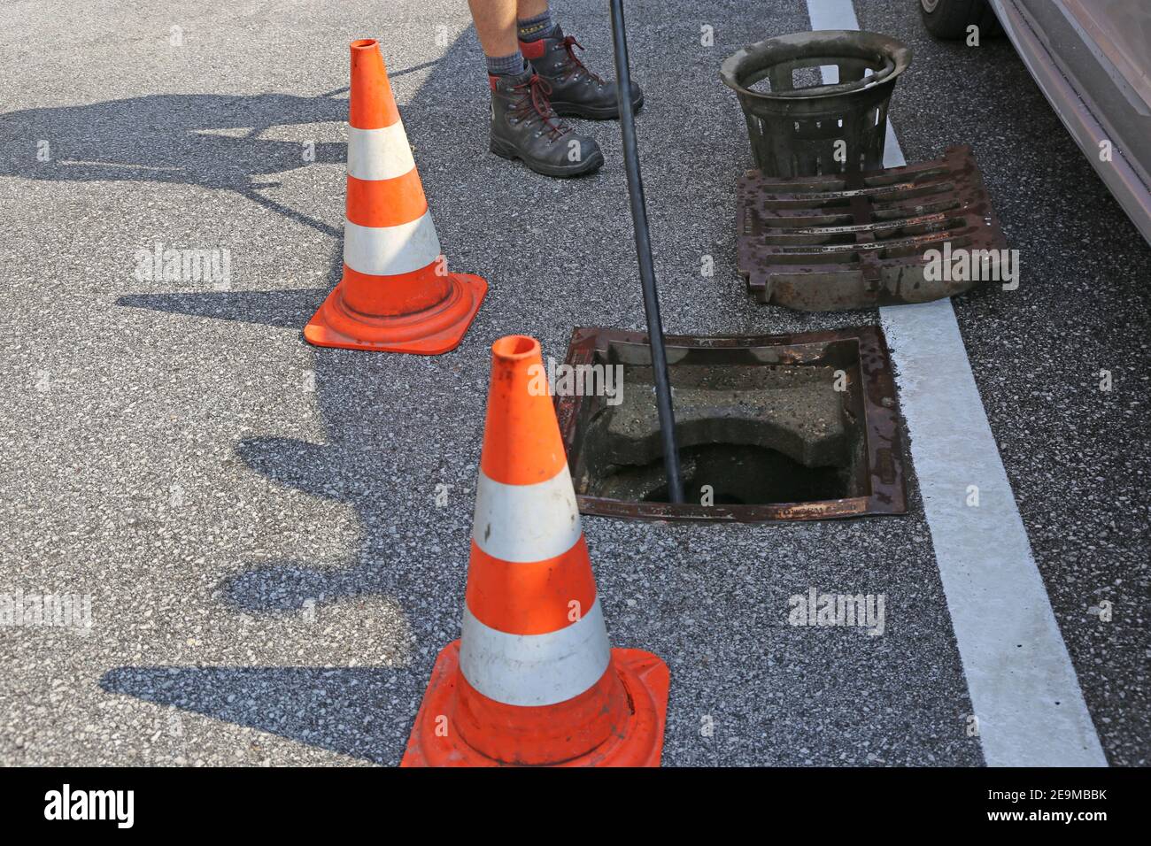 Sewer inspection with camera Stock Photo - Alamy