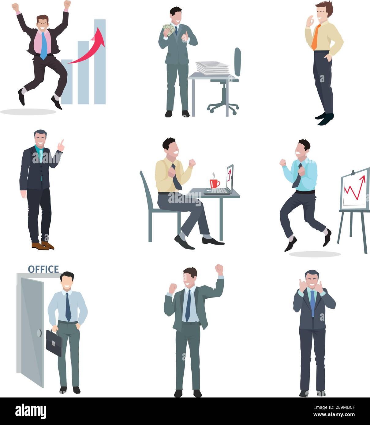 Successful businessman peak performance business achievement avatar ...