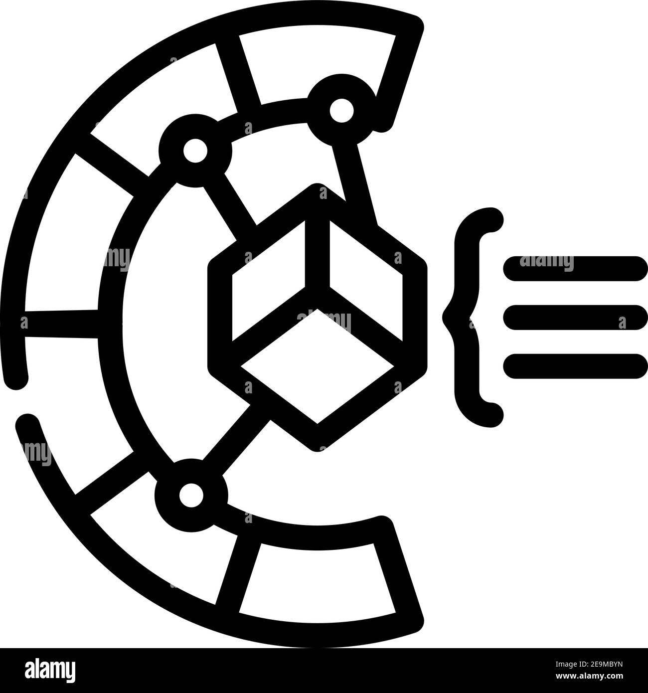 3d Modeling Process Line Icon Vector Illustration Stock Vector Image