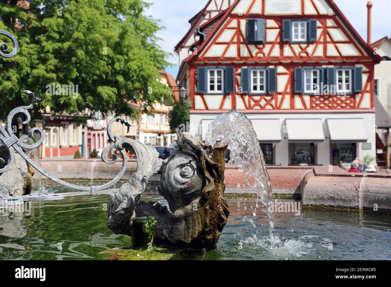 The historical city center of Ladenburg (Baden-Wurttemberg, Germany ...