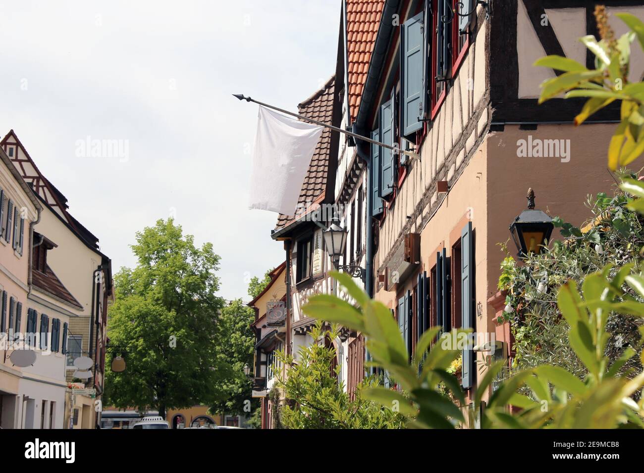 The historical city center of Ladenburg (Baden-Wurttemberg, Germany ...