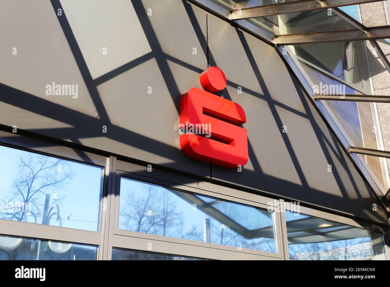 Logo of the „Sparkasse“, large german bank (Mannheim Germany, February ...