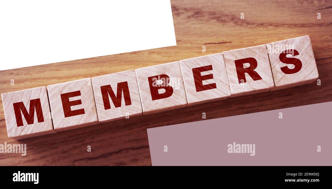 Members word written on wood block. Business VIP special conditions and ...