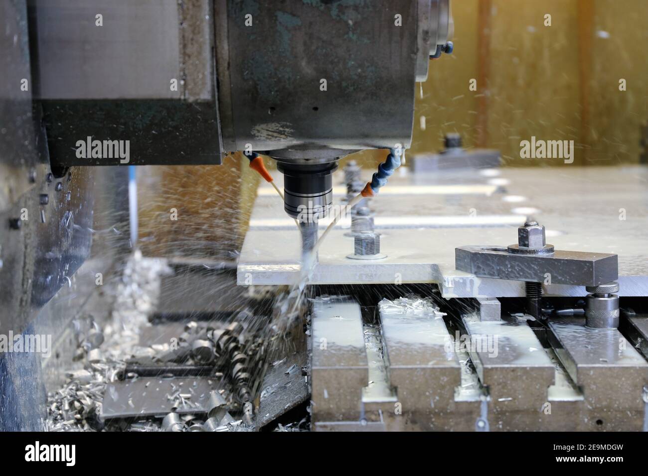 Metalworking with CNC milling machine Stock Photo - Alamy