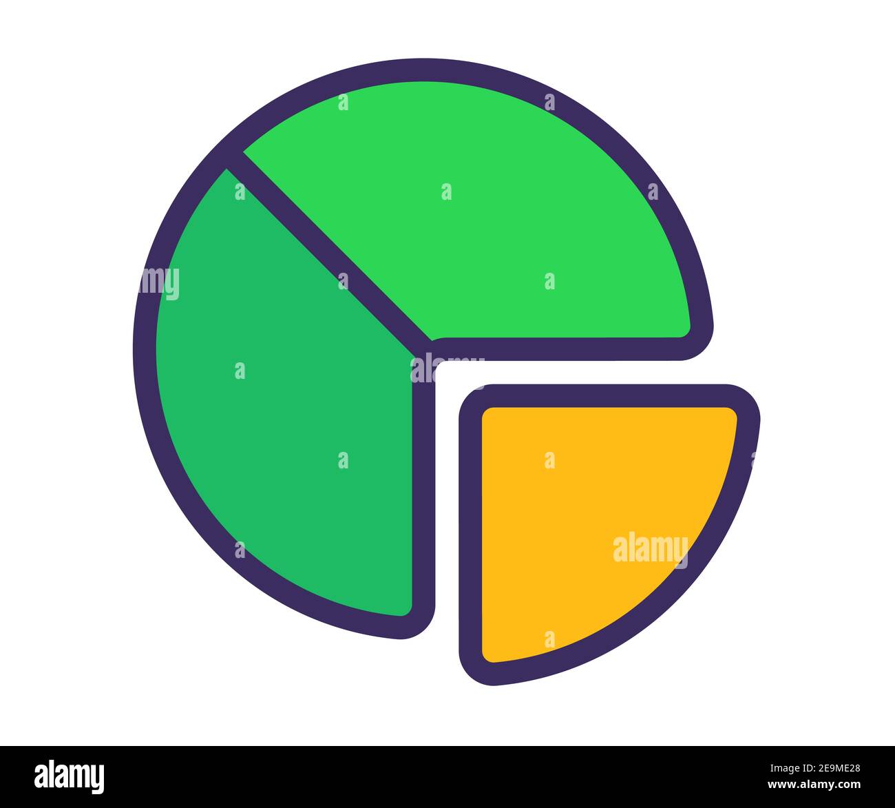 pie chart budget report single isolated icon with filled line style ...