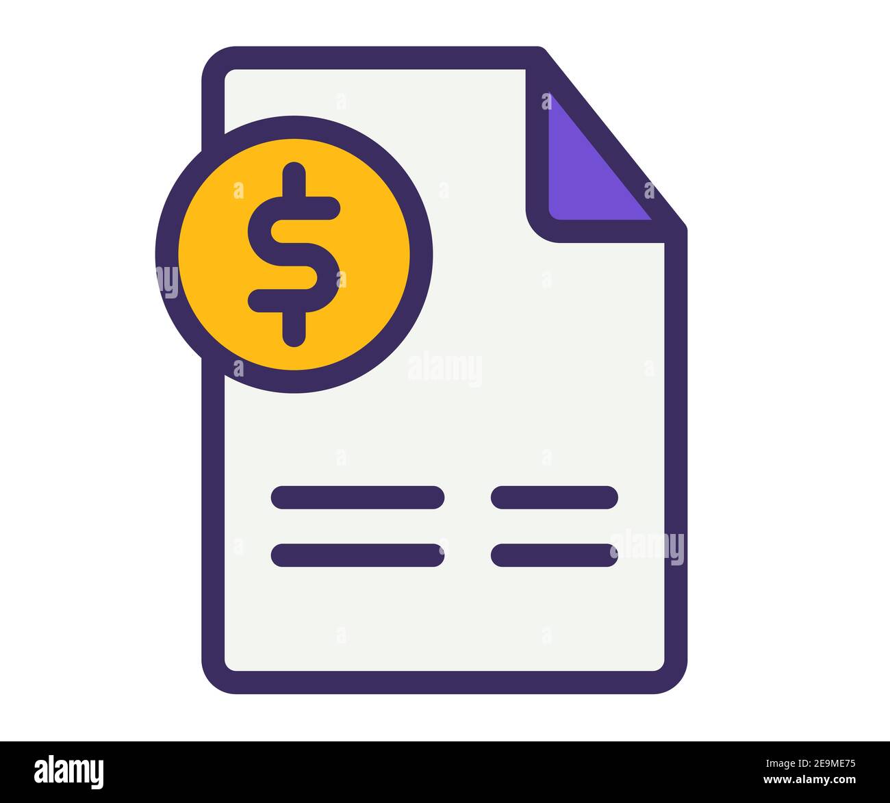 invoice document accounting single isolated icon with filled line style ...