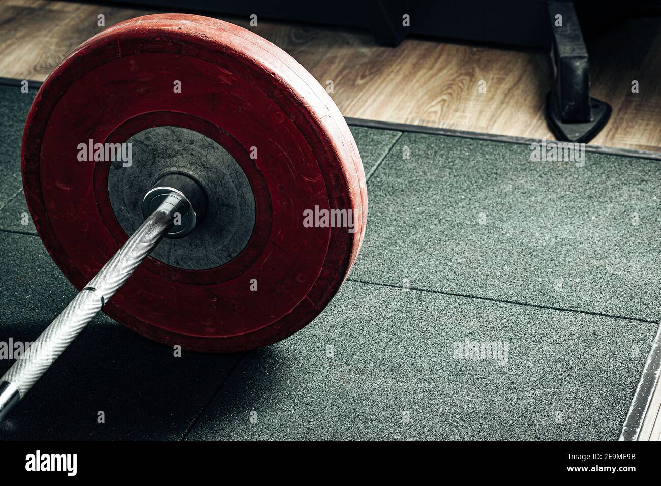 Weight plates in a gym, powerlifting equipment Stock Photo - Alamy