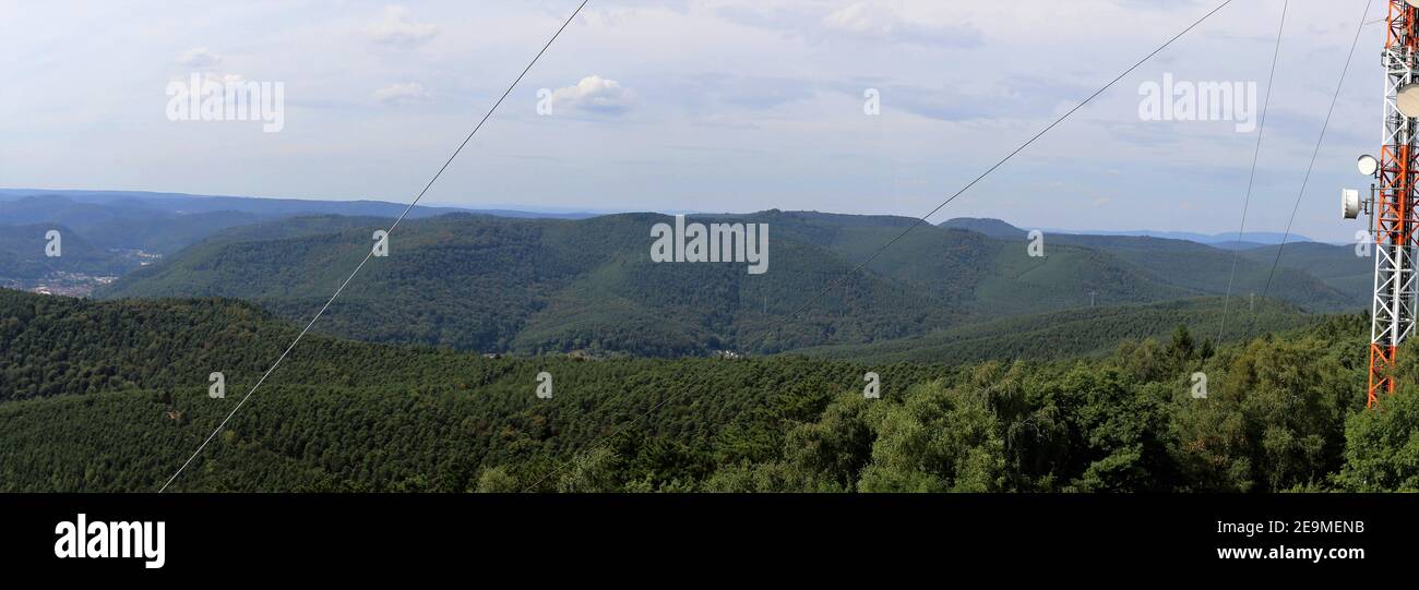 Panorama of the Palatinate Forest, largest contiguous forest area in ...
