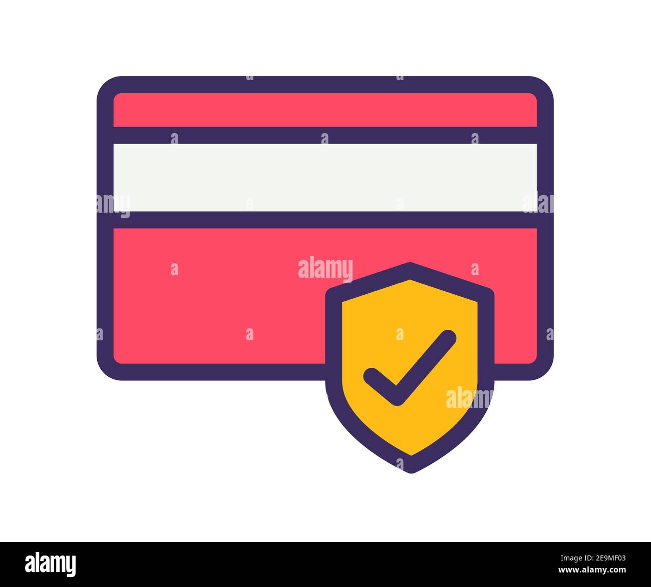 secure credit card transaction single isolated icon with filled line ...