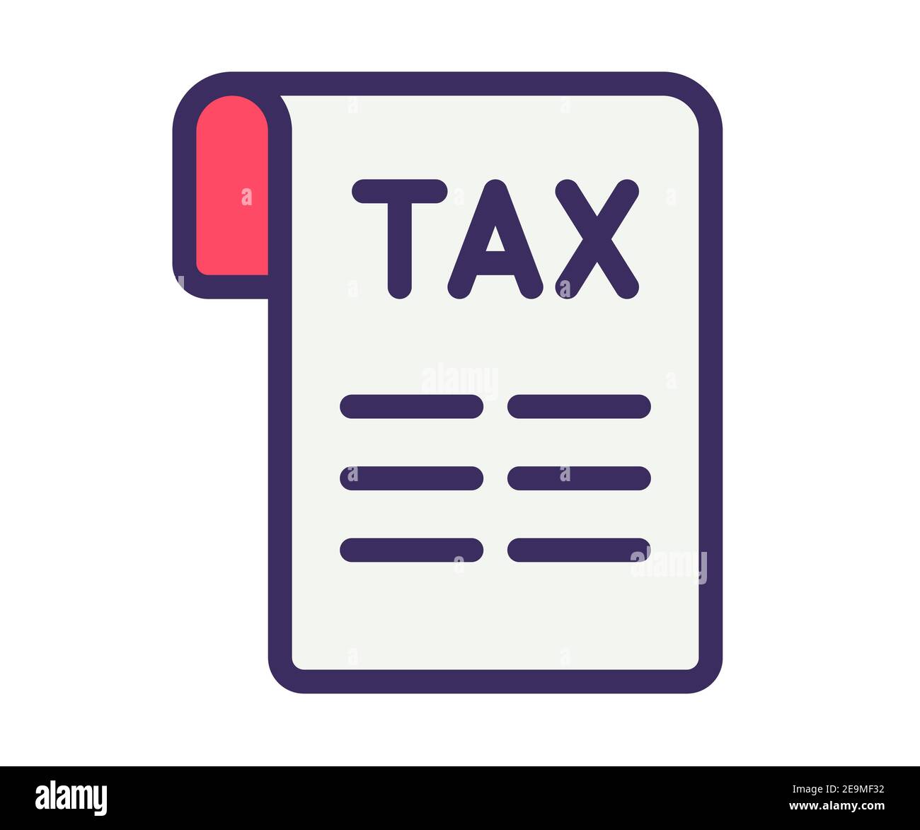 tax bill invoice single isolated icon with filled line style vector ...