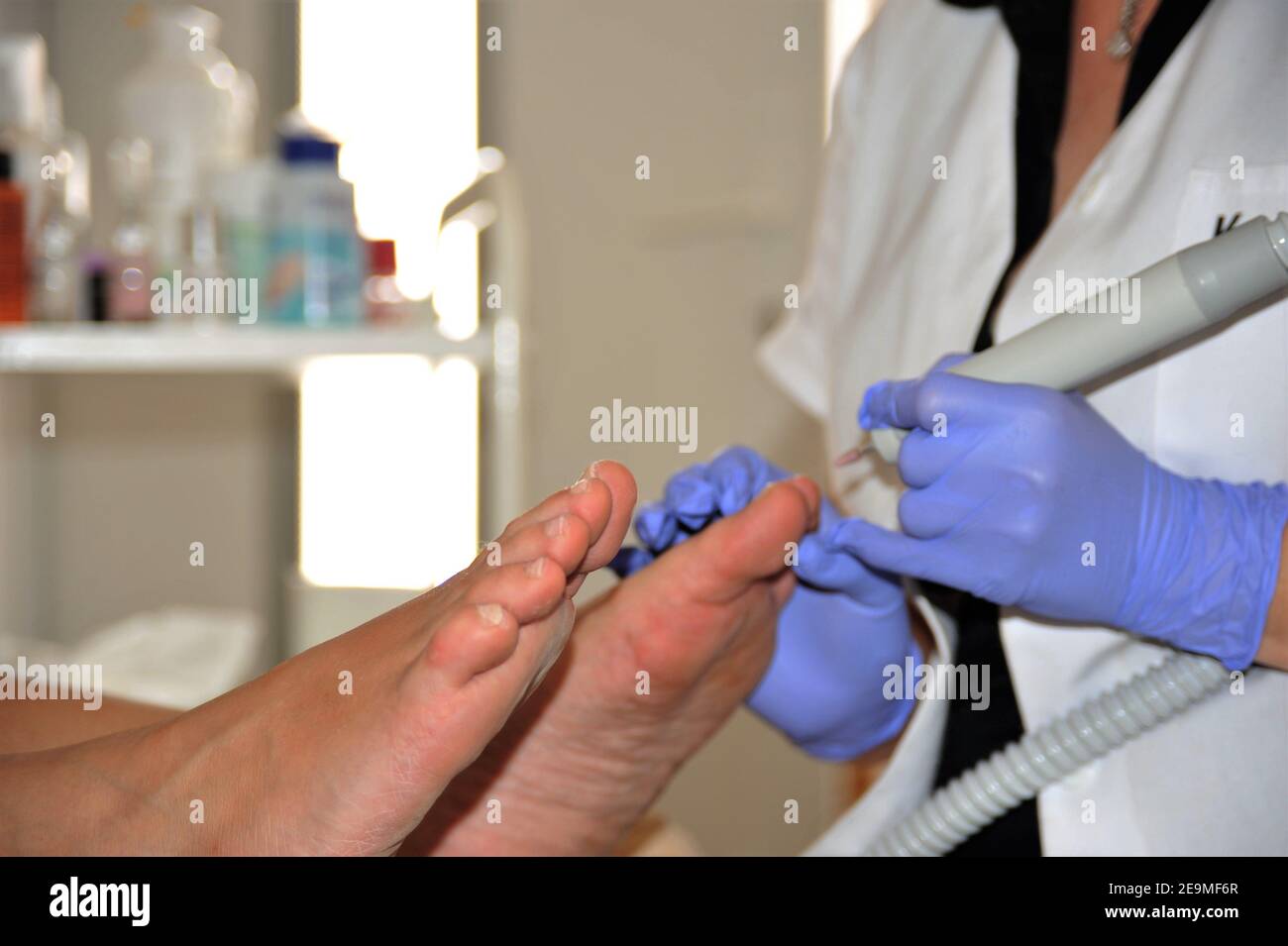 Close up of woman doing pedicure Stock Photo - Alamy