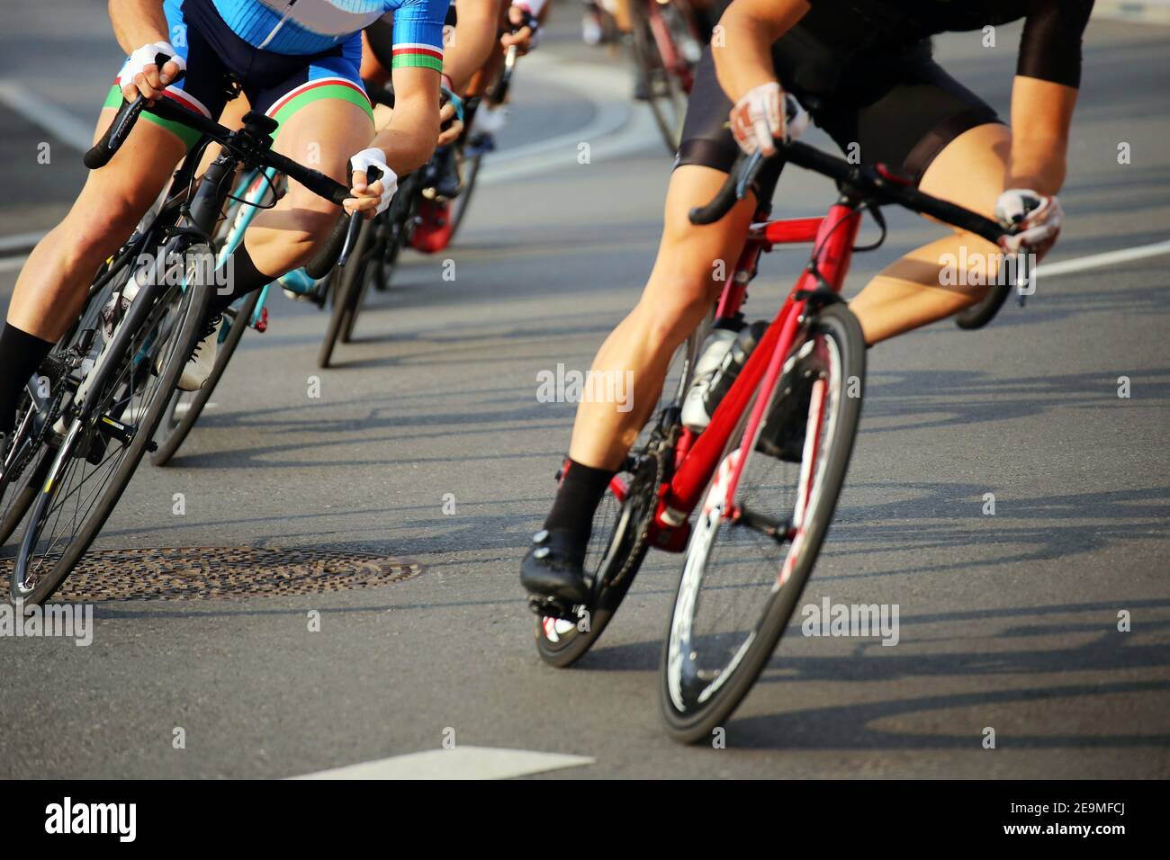 Detailed view of a cycle race Stock Photo - Alamy