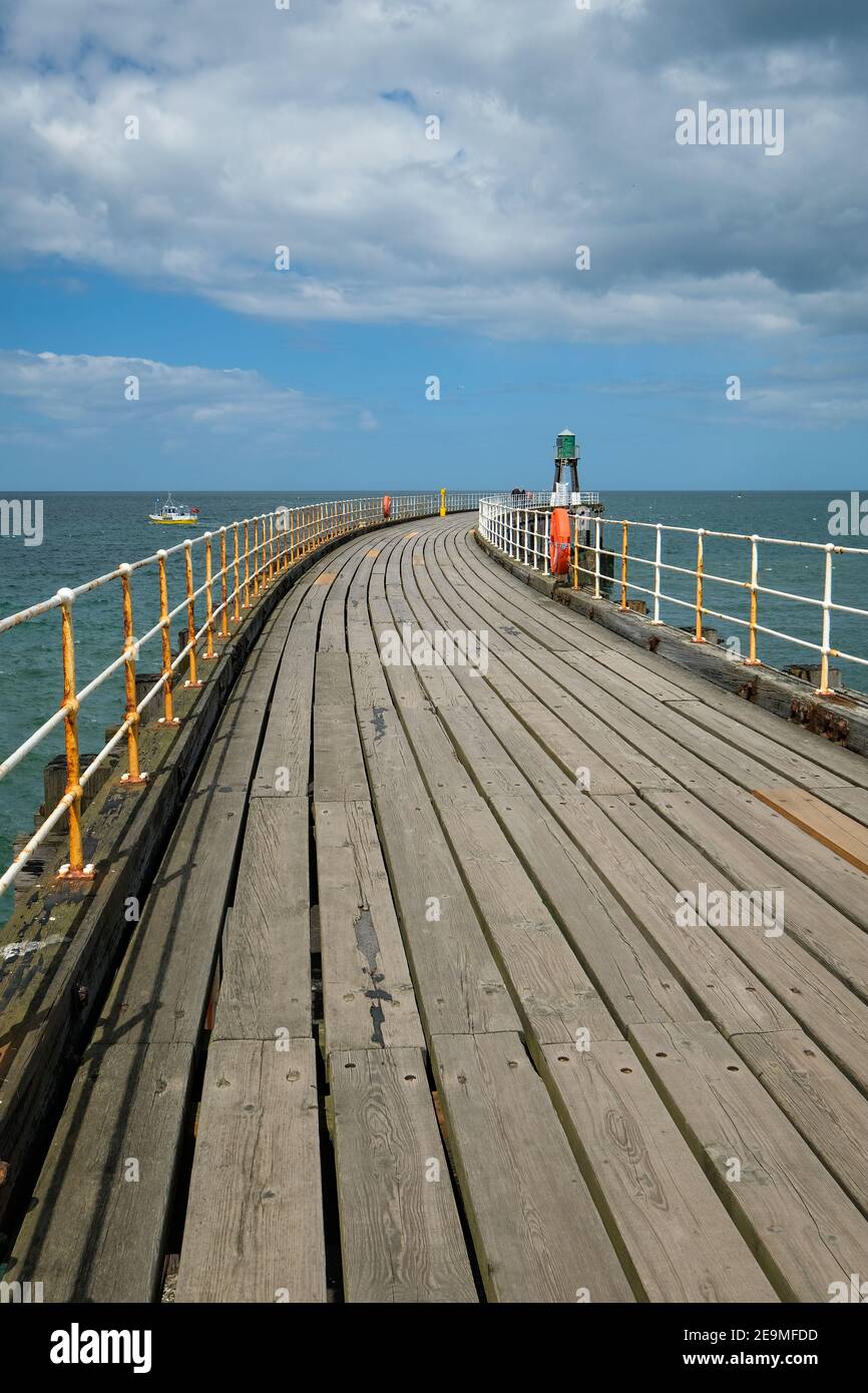Boardwalk at Whitby Harbour, Yorkshire, UK Stock Photo - Alamy