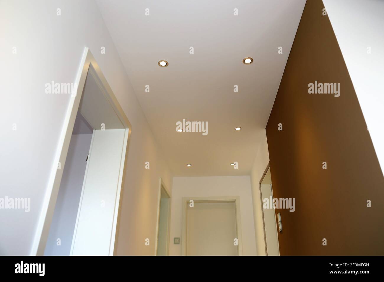 New renovated room with illuminated ceiling Stock Photo - Alamy