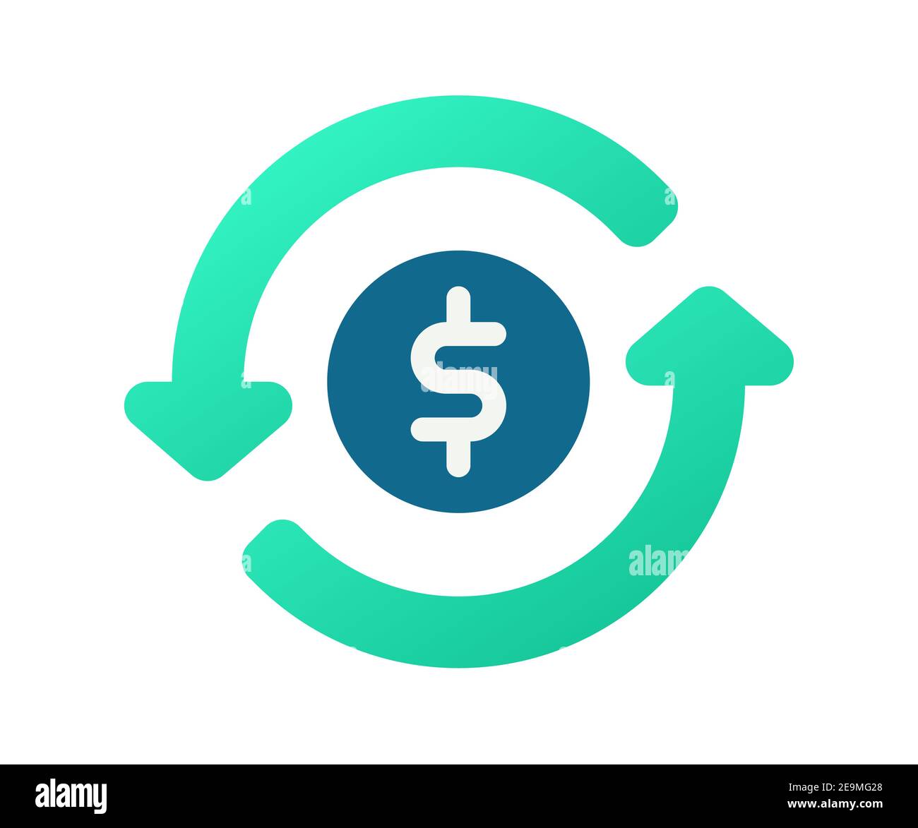 money flow turnover single isolated icon with gradient style vector ...
