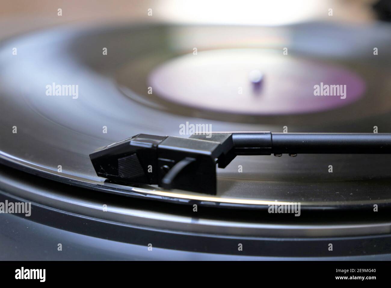 Vinyl and record player, close-up Stock Photo - Alamy