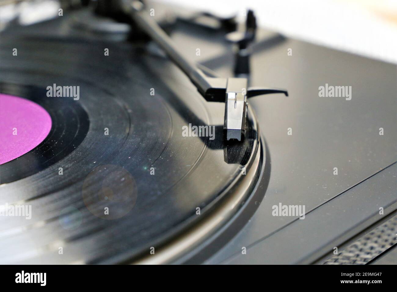 Vinyl and record player, close-up Stock Photo - Alamy