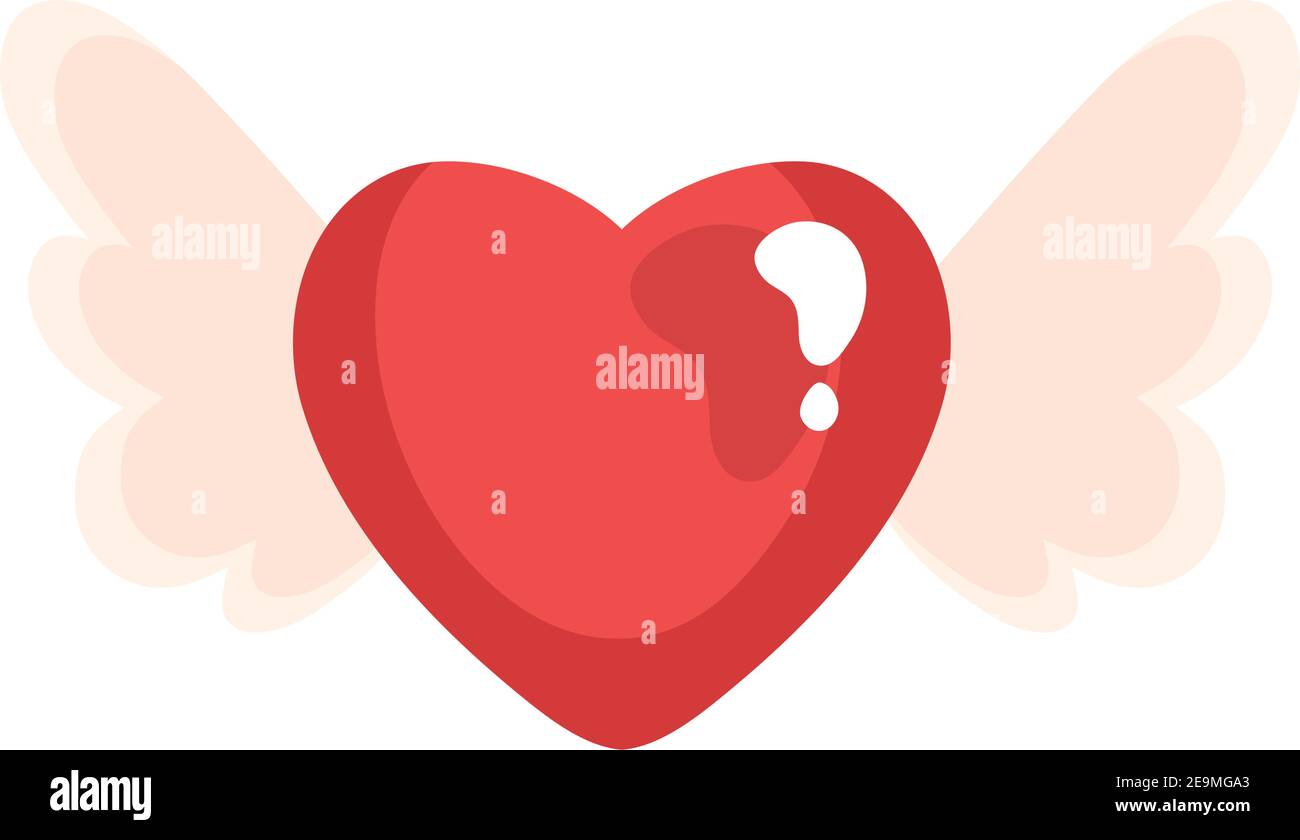 heart love with wings flying romantic icon Stock Vector Image & Art - Alamy