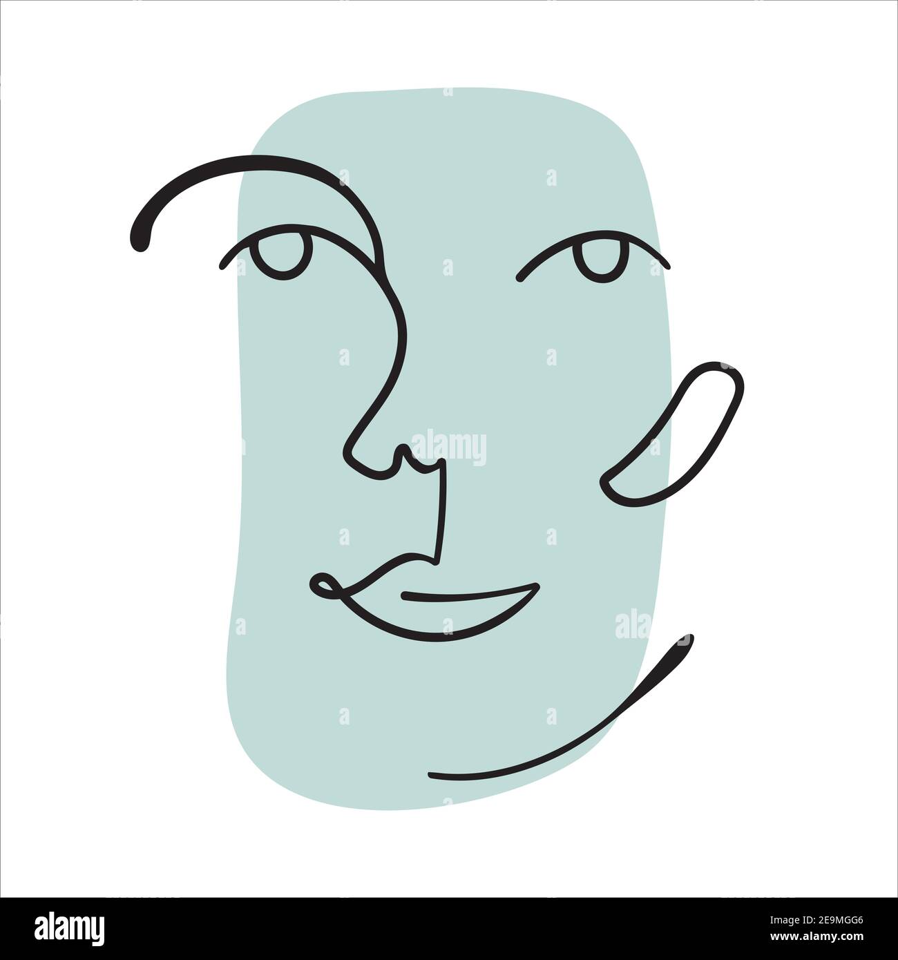 Abstract line art face painting contemporary portrait Stock Vector ...