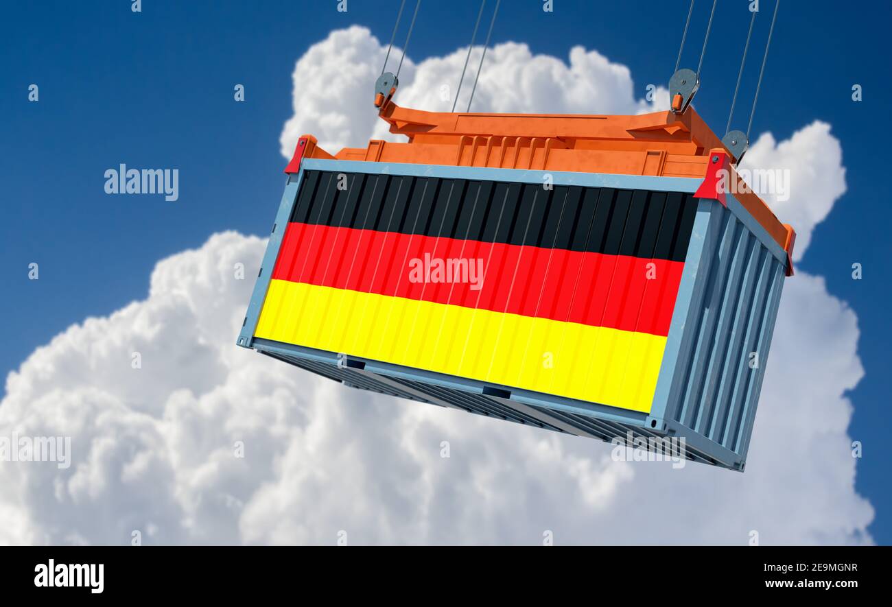 Shipping Container with German flag - 3D Rendering Stock Photo - Alamy