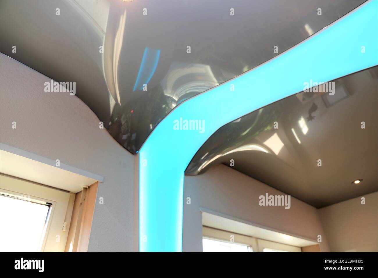 New modern lacquer stretch ceiling Stock Photo - Alamy