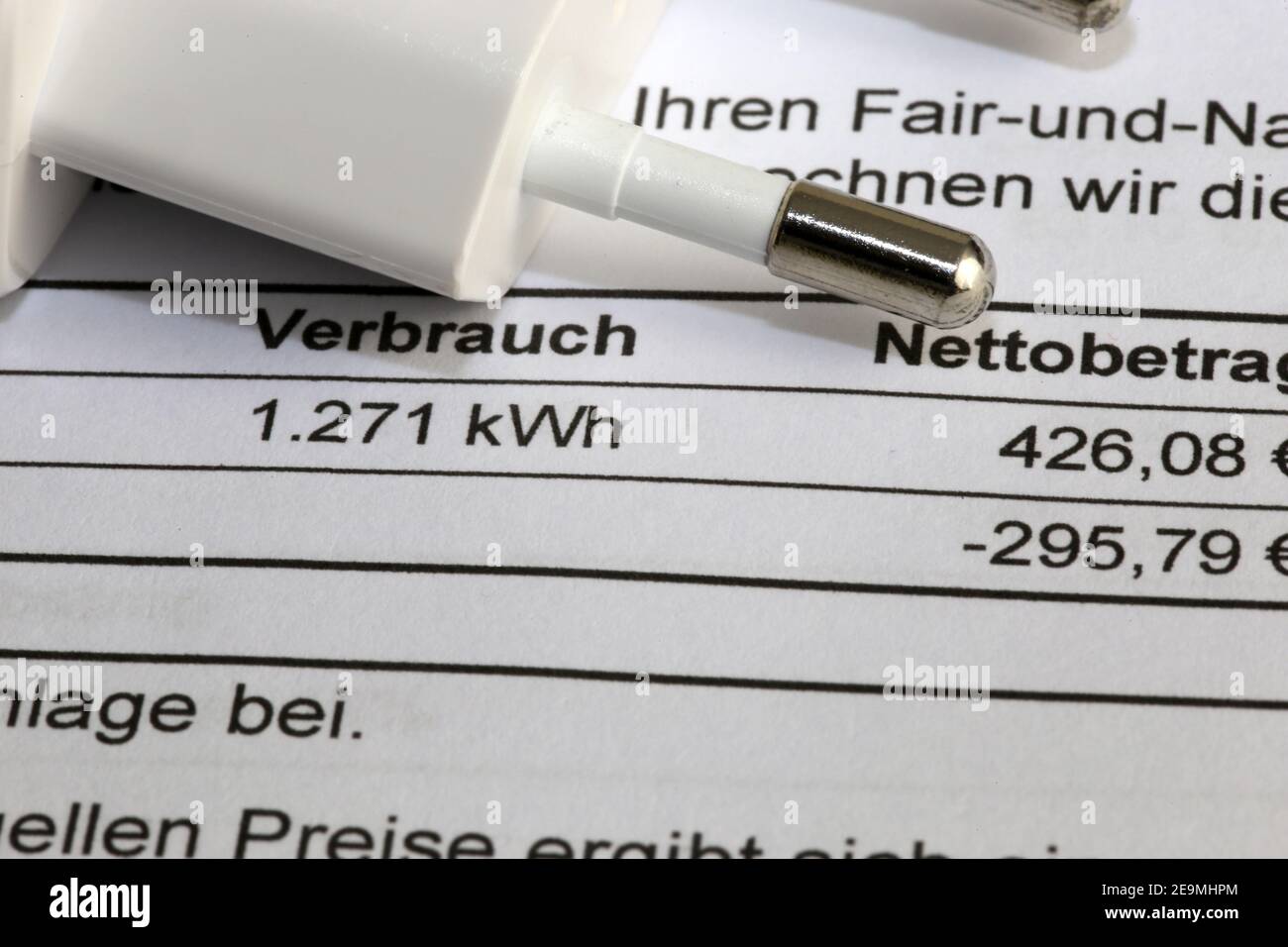 Symbol image electricity costs in Germany Stock Photo - Alamy