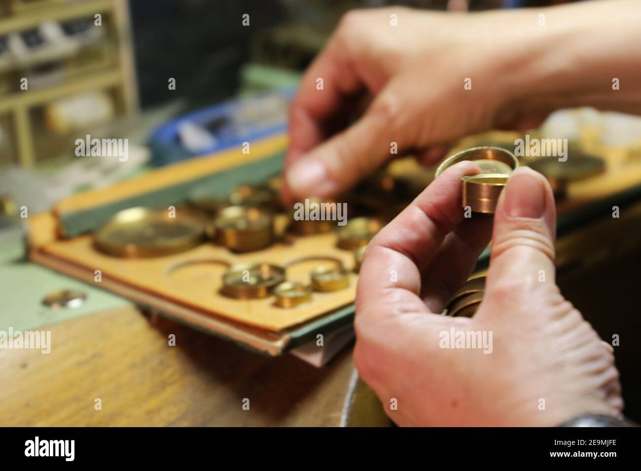 Detail of the work of a watchmaker Stock Photo - Alamy