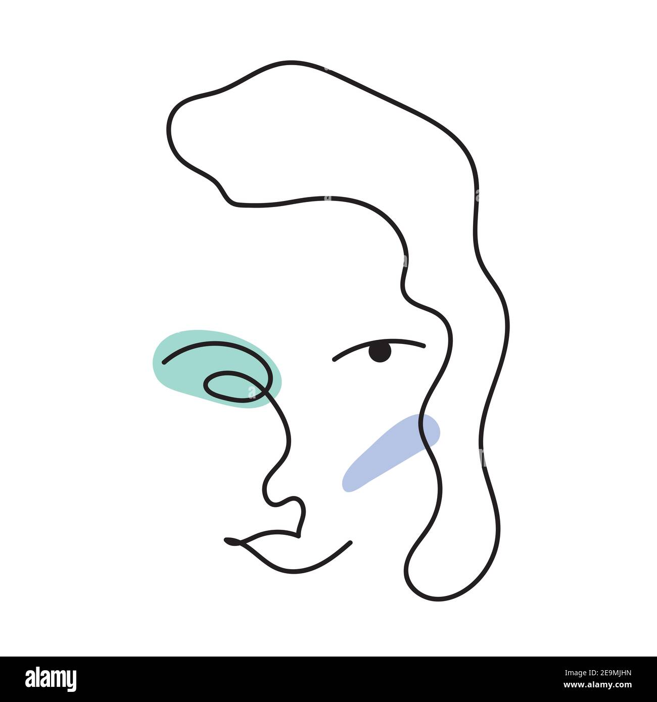 Abstract line art face painting contemporary portrait Stock Vector ...