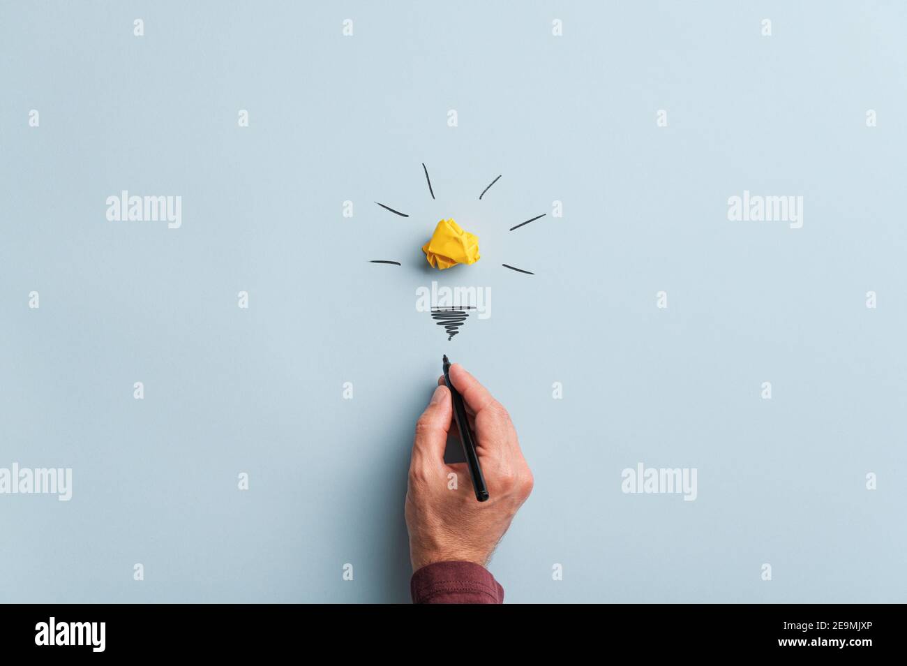 Image hand drawing light bulb hi-res stock photography and images - Alamy