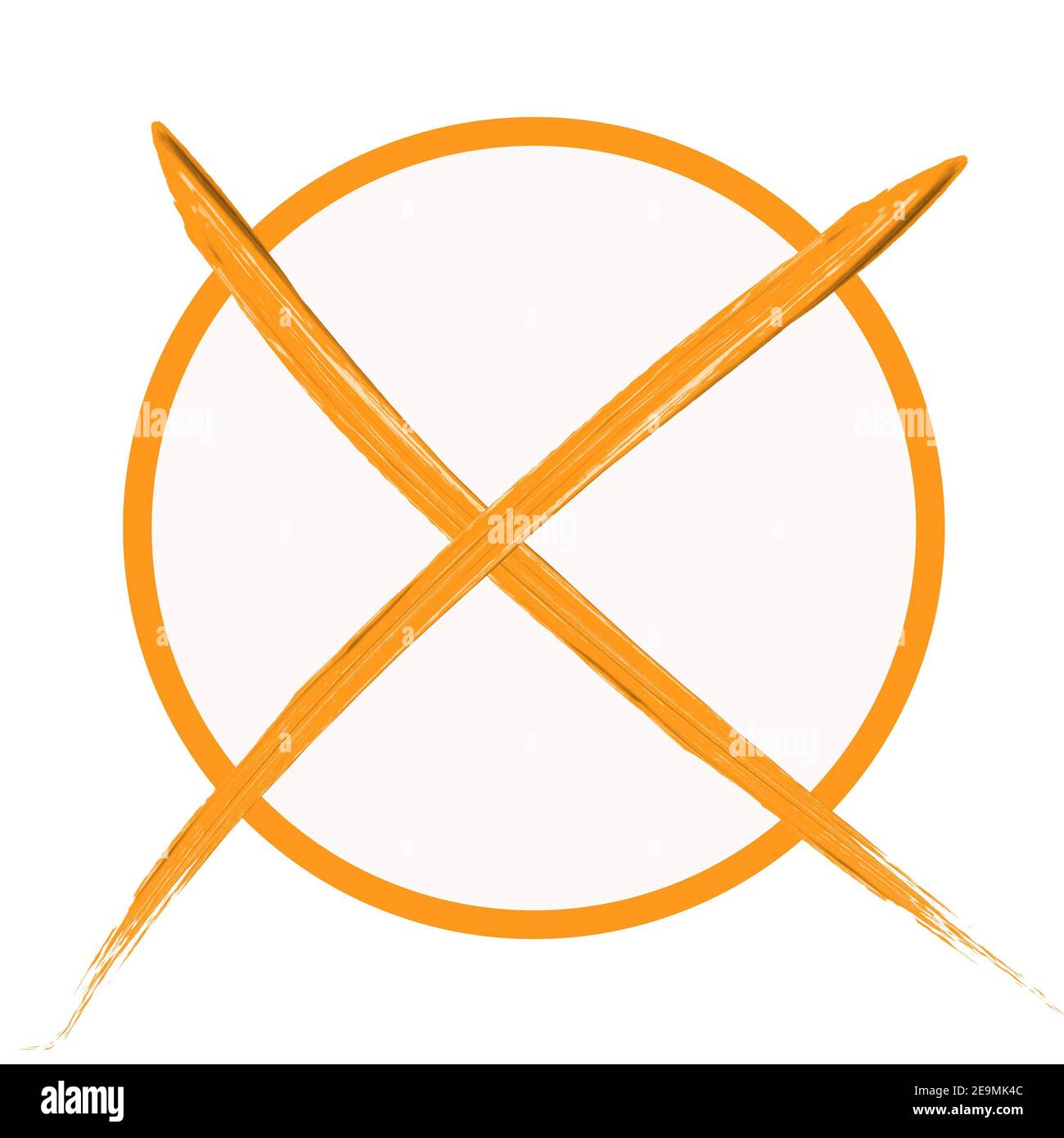 Circle with orange cross Stock Photo - Alamy