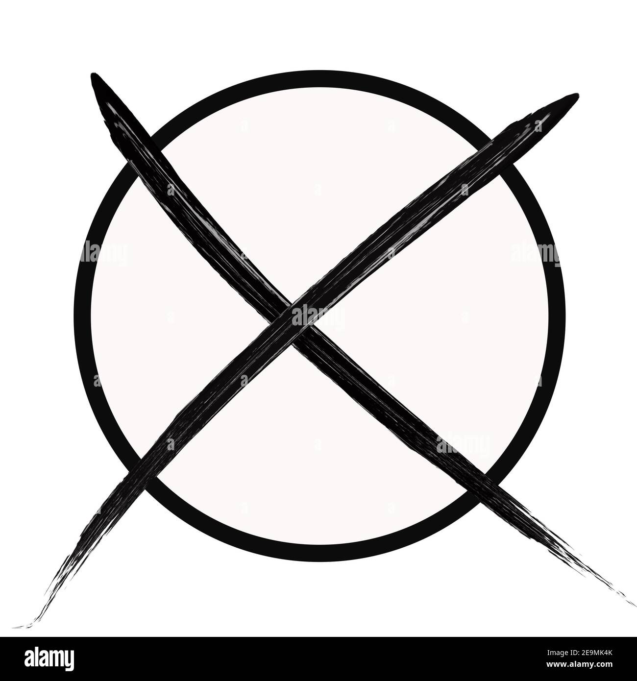 Circle with black cross Stock Photo - Alamy