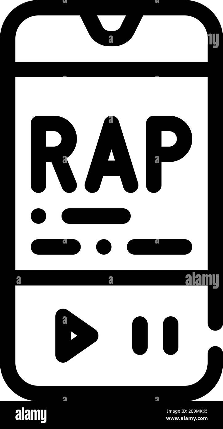 listening rap music phone app line icon vector illustration Stock ...