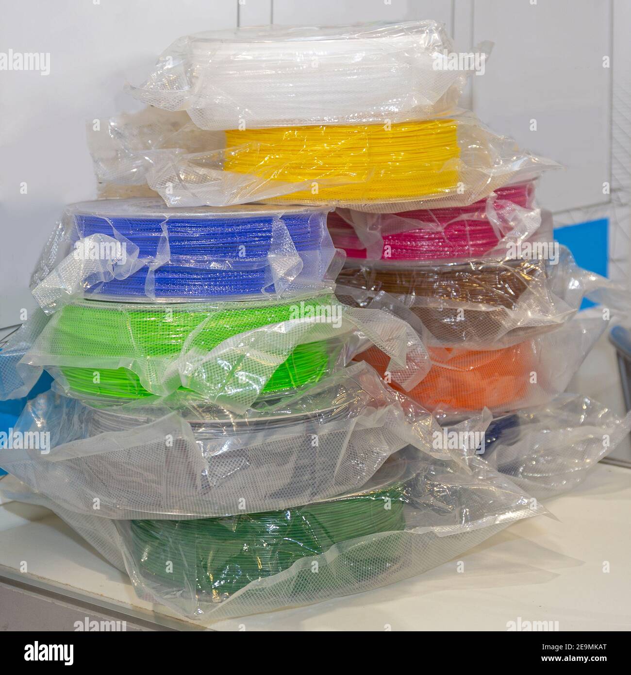 Coils of Plastic Filament Wire for 3d Printer Stock Photo - Alamy