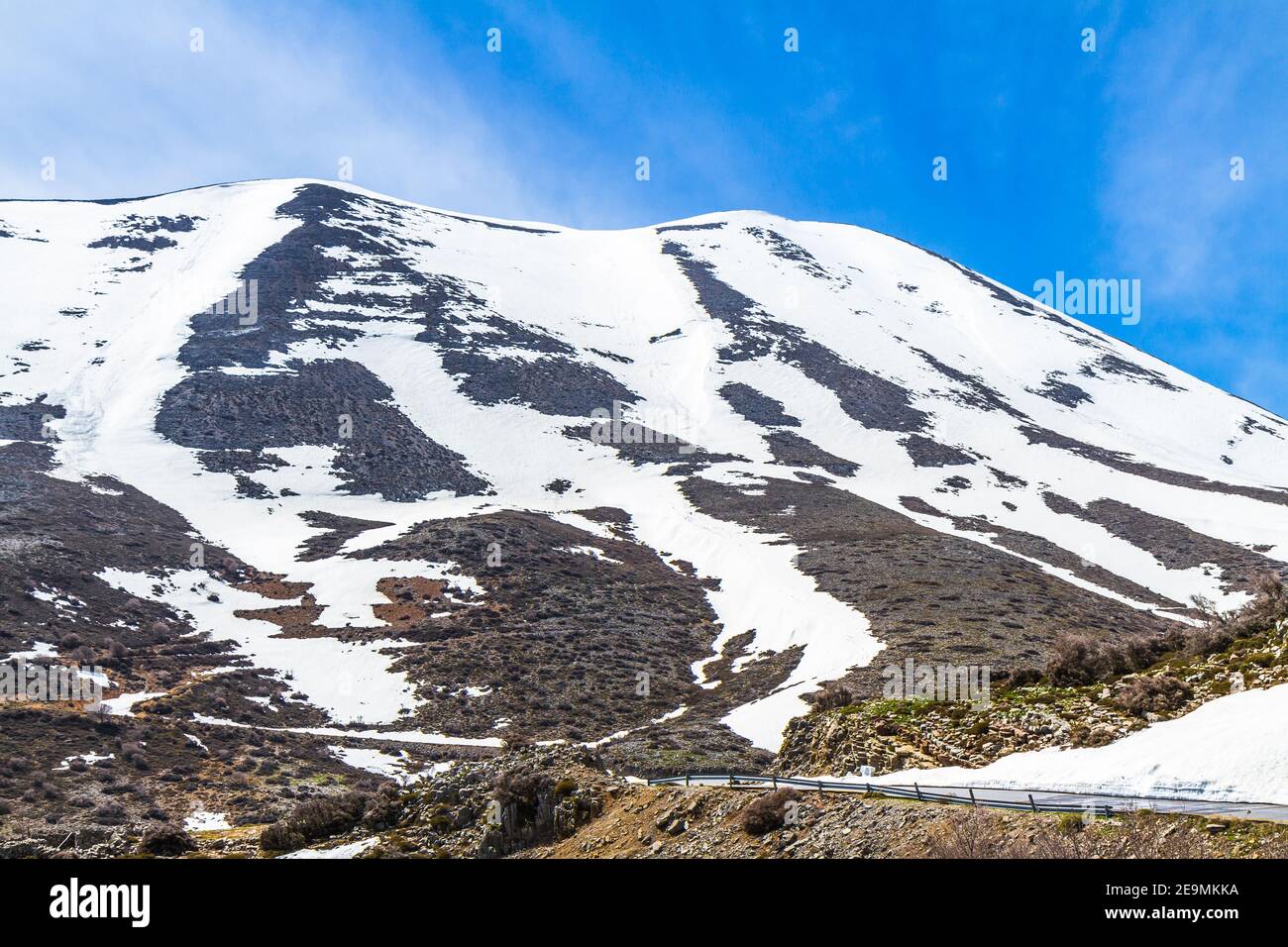 Mountains wilderness, stunning steep slopes, cliffs and snow-capped ...