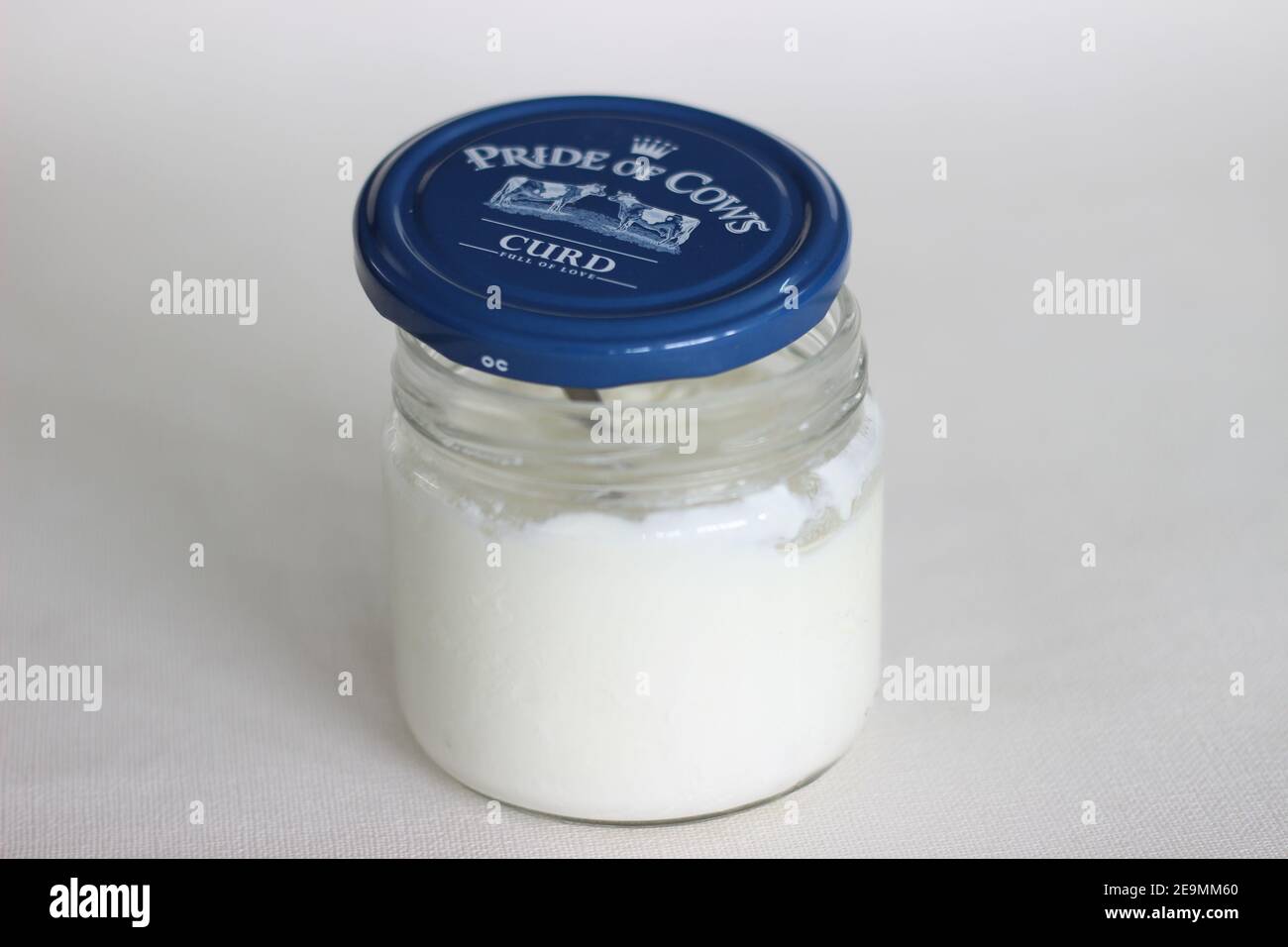Mumbai, Maharashtra, India, February 05 2021: Curd from Pride of cows ...
