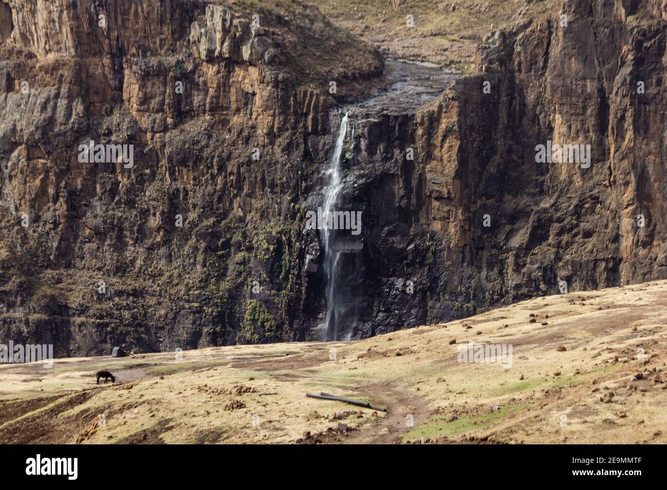 Maletsunyane Falls, in the central Lesotho highlands, Africa Stock ...