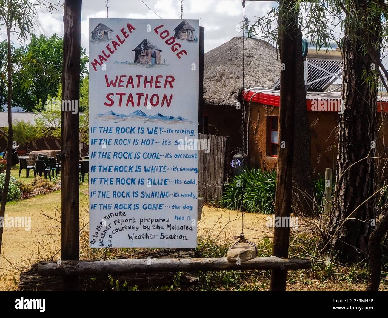An original weather station in Malealea Lodge, kingdom of Lesotho ...